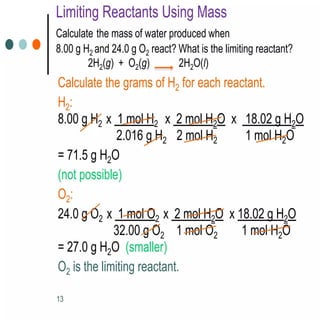 Limiting Reactants Problem Solving Power Point | PDF