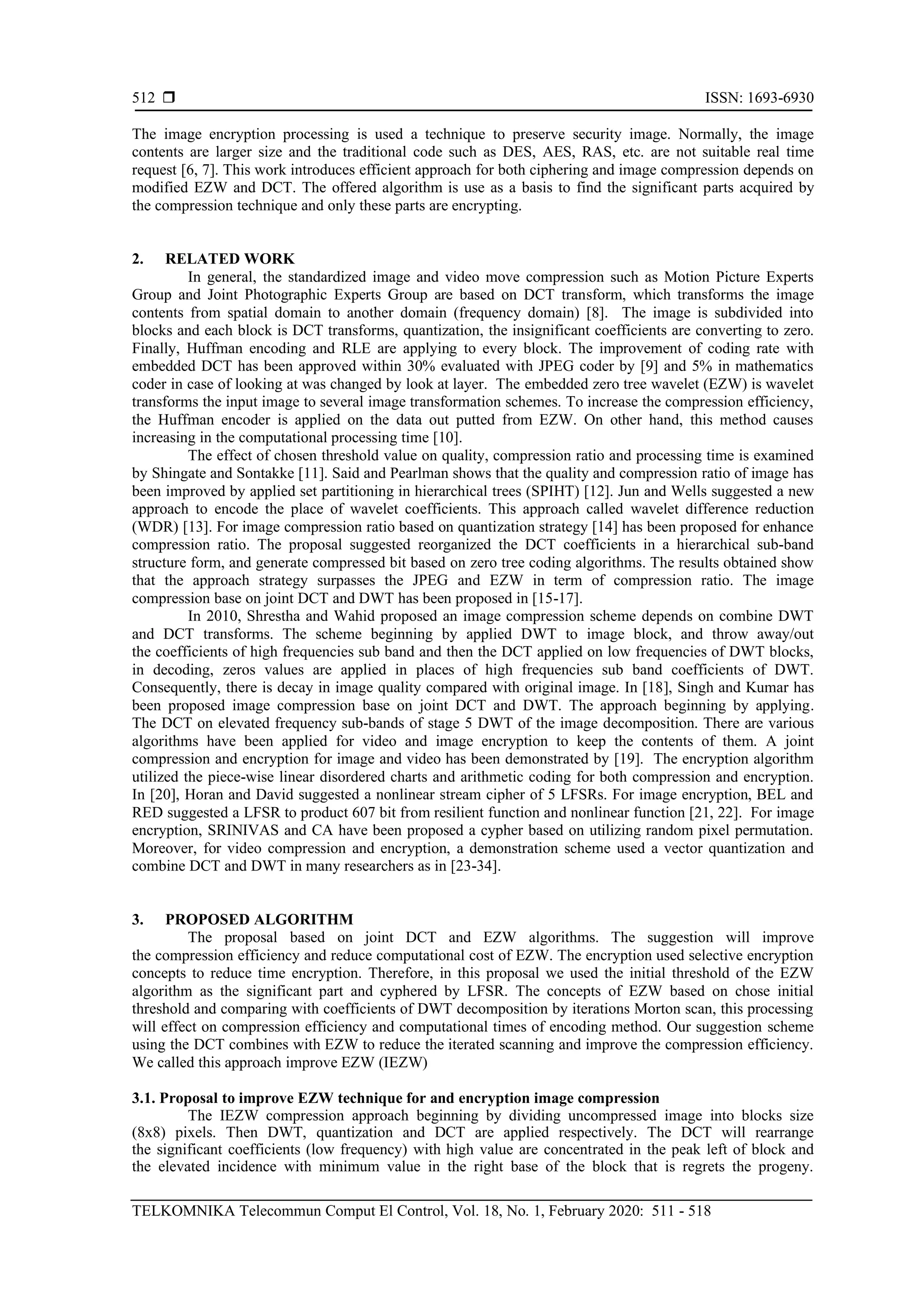 Optimization Of Image Compression And Ciphering Based On Ezw Techniques Pdf