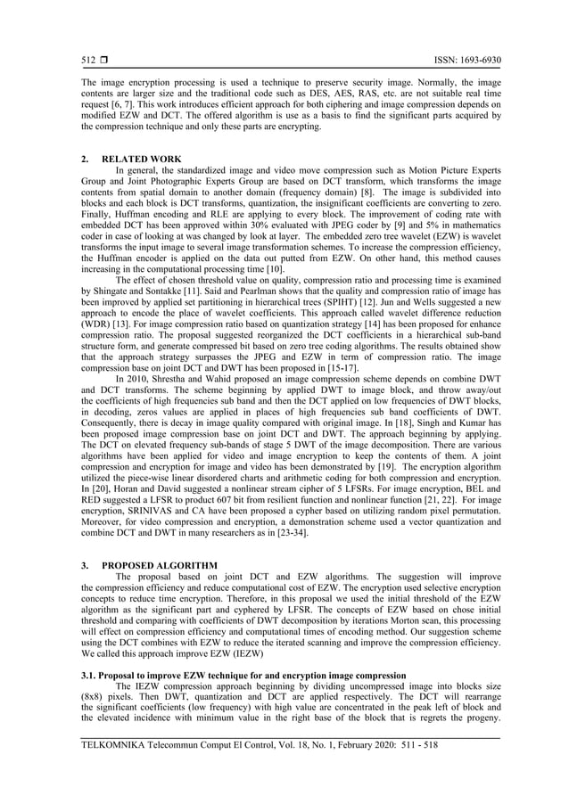 Optimization of image compression and ciphering based on EZW techniques | PDF