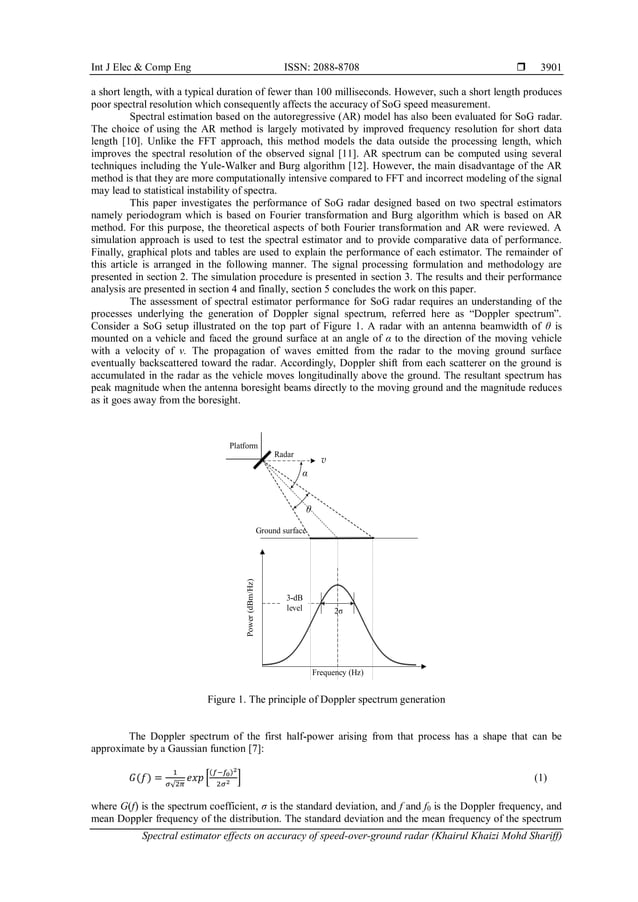 Spectral estimator effects on accuracy of speed-over-ground radar | PDF