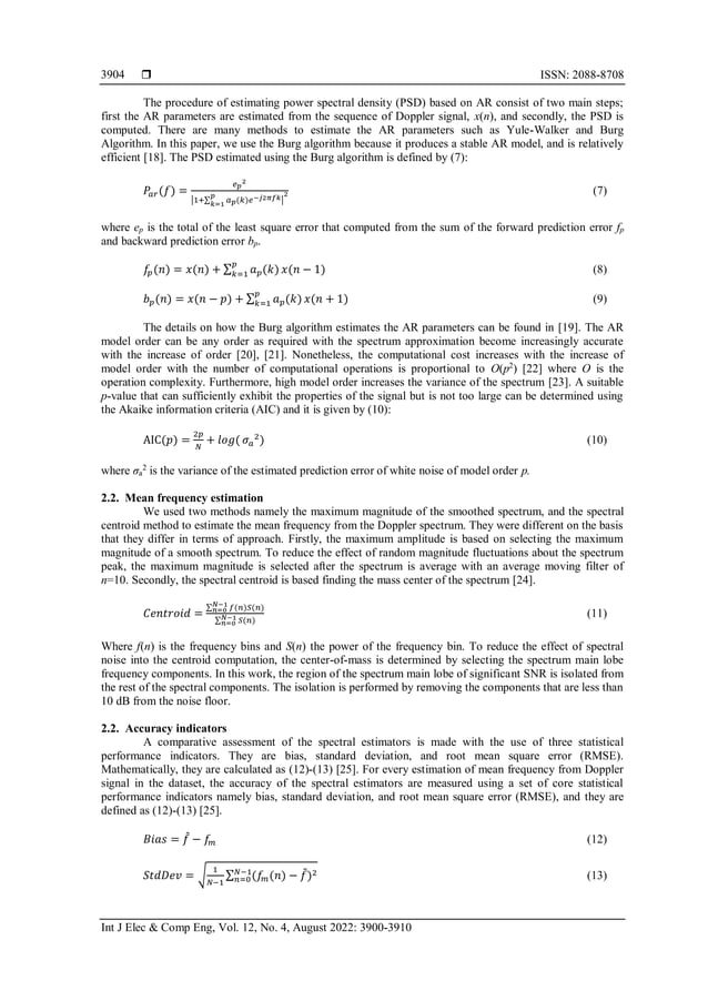 Spectral estimator effects on accuracy of speed-over-ground radar | PDF