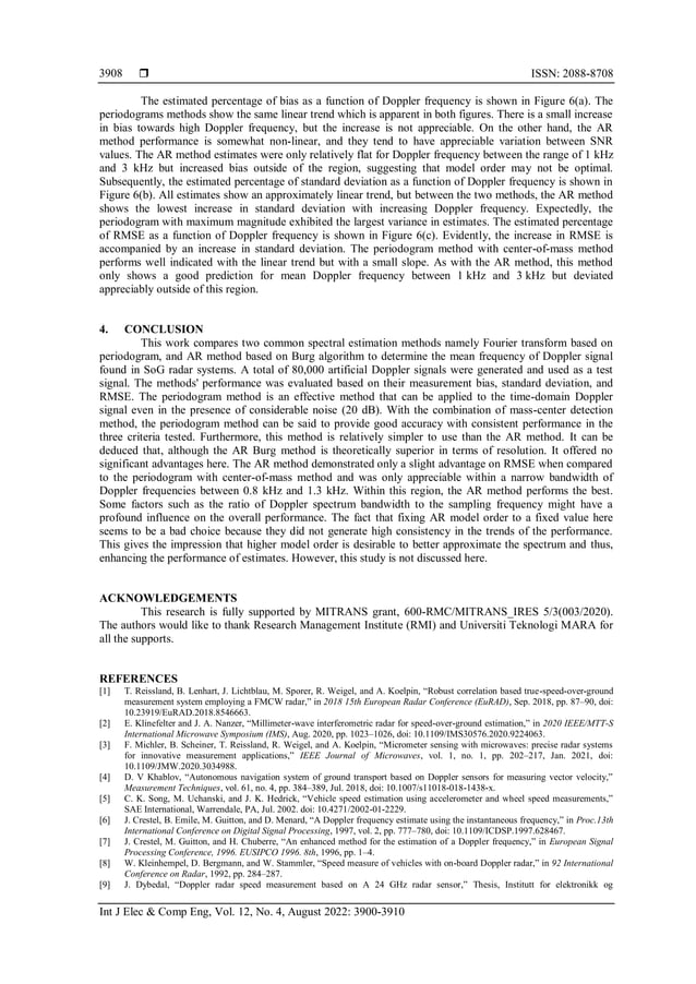 Spectral estimator effects on accuracy of speed-over-ground radar | PDF
