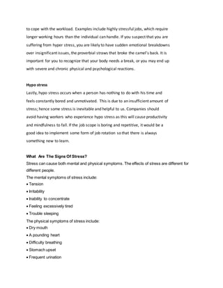 Stress Management Project | DOCX