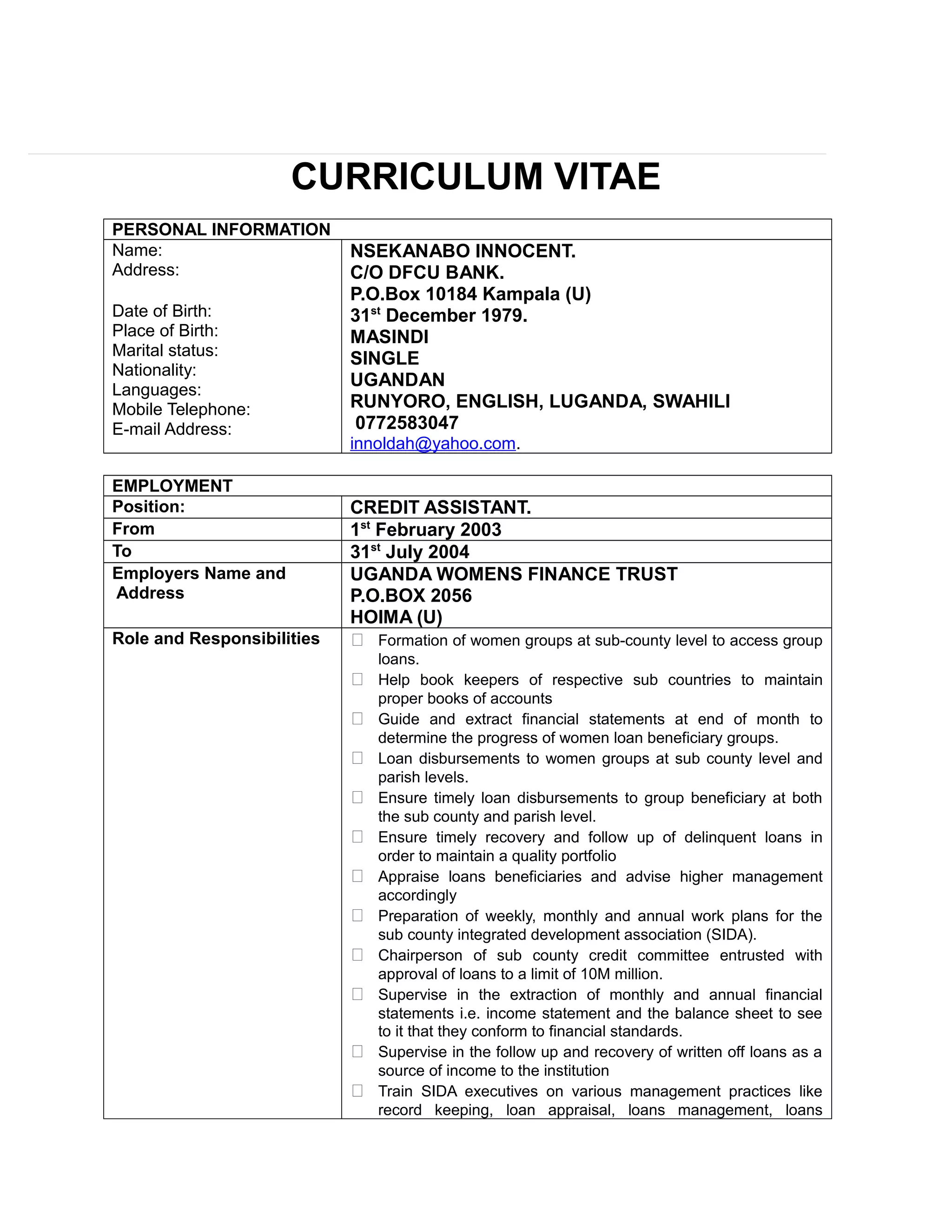 INNOCENT CV NEW | RTF