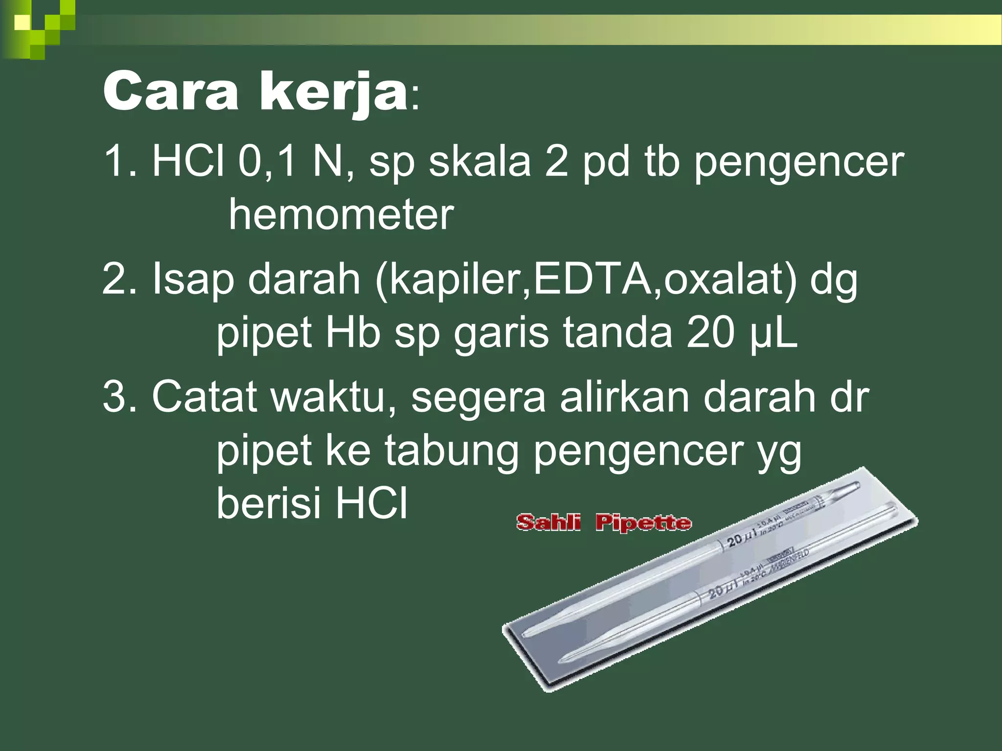 Penetapan kadar hemoglobin | PPT