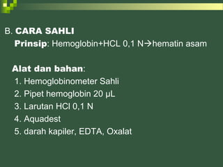 Penetapan kadar hemoglobin | PPT