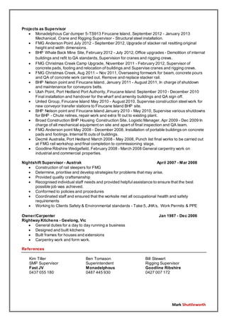 Resume Mark Shuttleworth | DOCX | Rail Travel | Travel Type