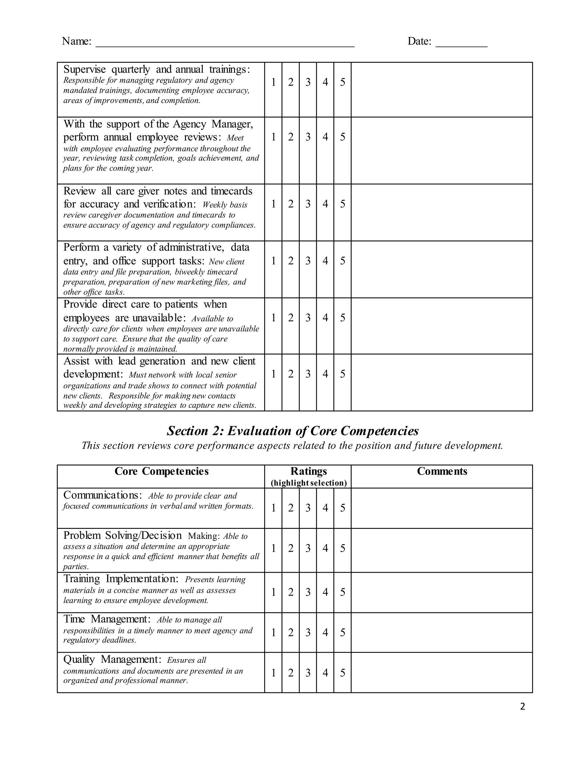 Custom Performance Appraisal Review Form | DOCX | Resume Writing and ...
