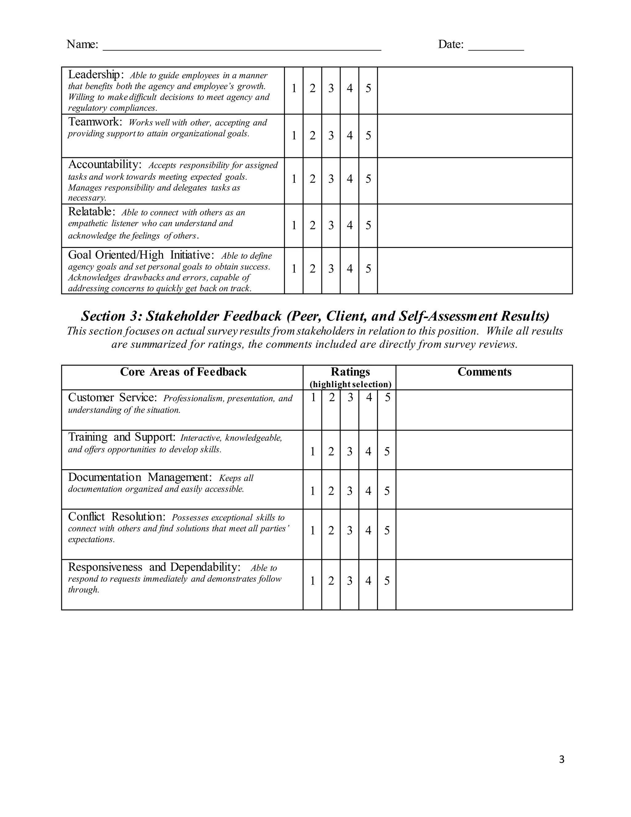 Custom Performance Appraisal Review Form | DOCX | Resume Writing and ...
