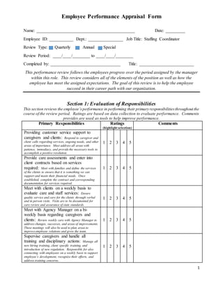 Performance Review Form