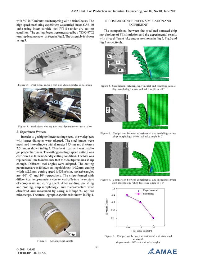 Finite Element Simulation And Experiment Of Chip Formation Process During High Speed Machining