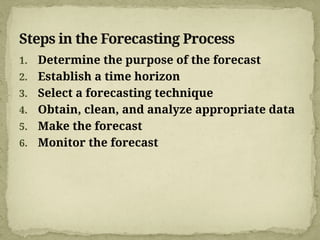 Chapter 3 forecasting operations management | PPT