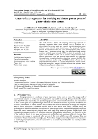 A neuro-fuzzy approach for tracking maximum power point of photovoltaic solar system | PDF ...