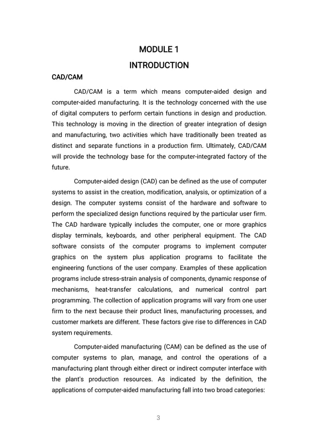 computer-aided-design-and-manufacturing (CAD/CAM) in mg university | PDF