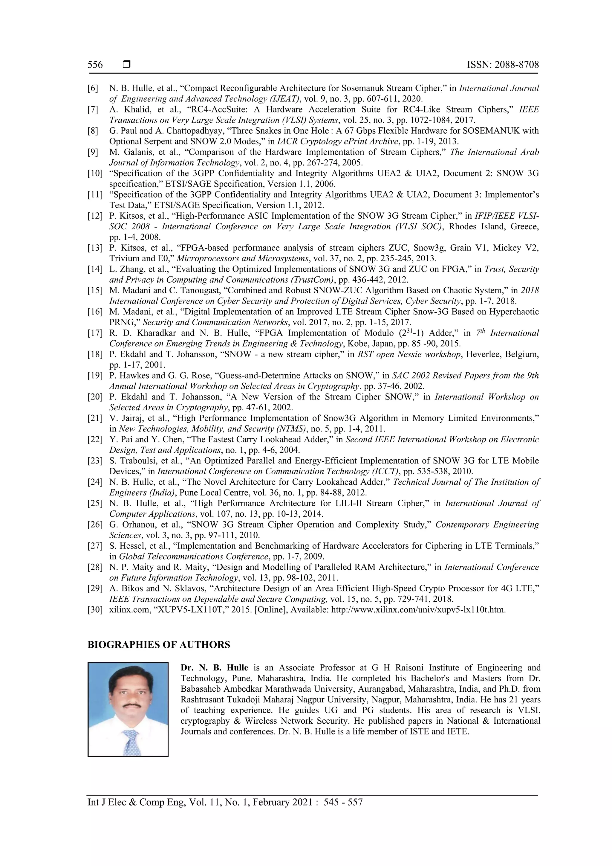 Optimized architecture for SNOW 3G | PDF