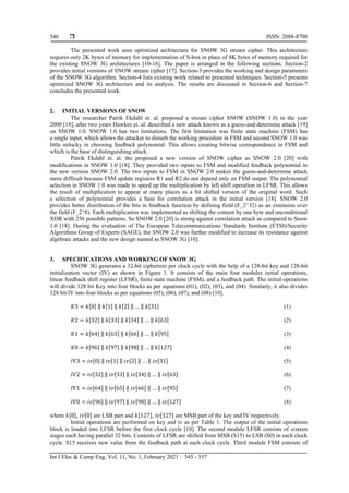 Optimized architecture for SNOW 3G | PDF | Information and Network Security | Computing