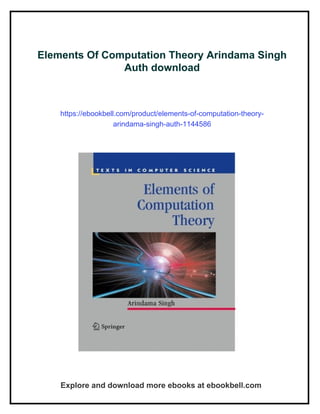 Elements Of Computation Theory Arindama Singh Auth | PDF