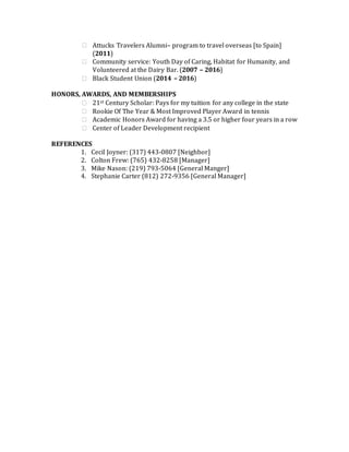 Tyrie Resume 2016 RE | DOCX | Theater Venues | Attractions