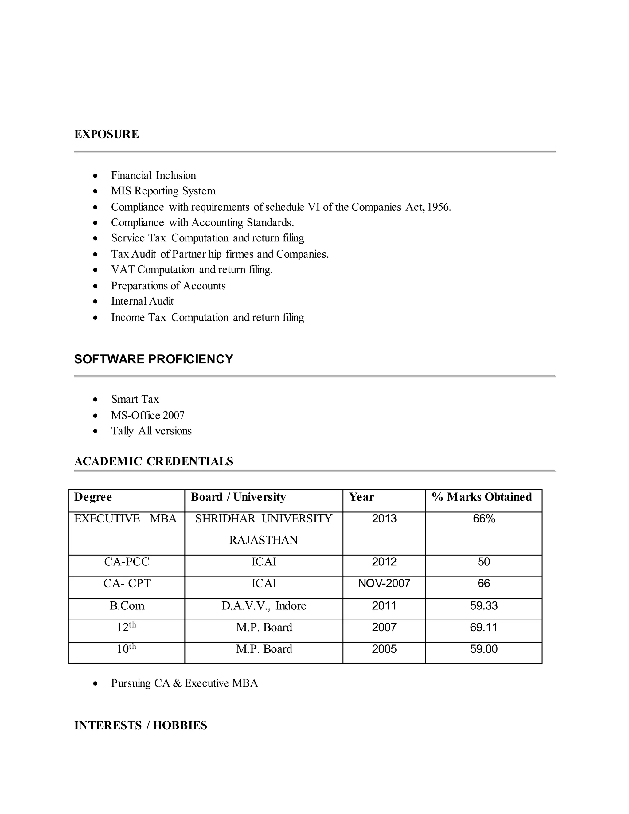 Deep Curriculum Vitae | DOCX | Business Accounting & Finance | Business