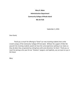 Greet letter to David | DOCX