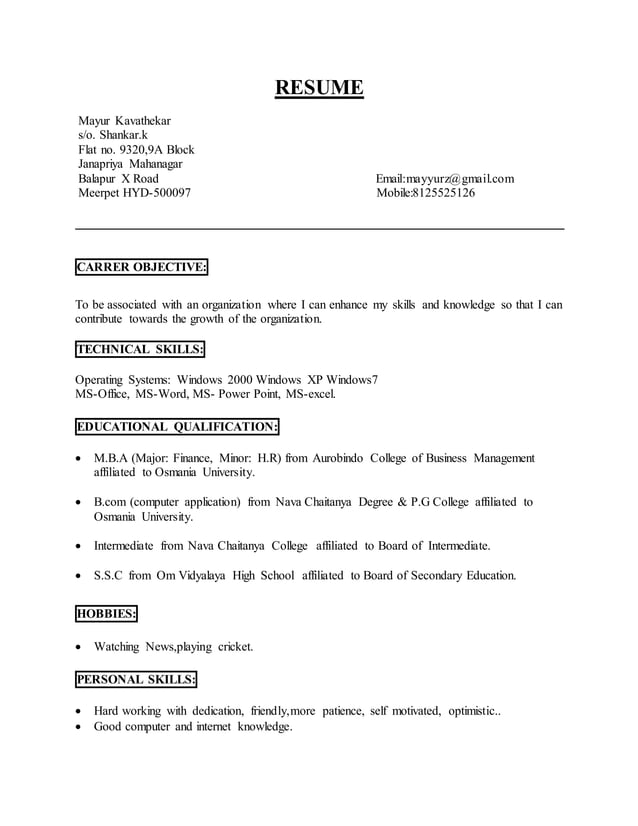 mayur resume 1 | DOCX