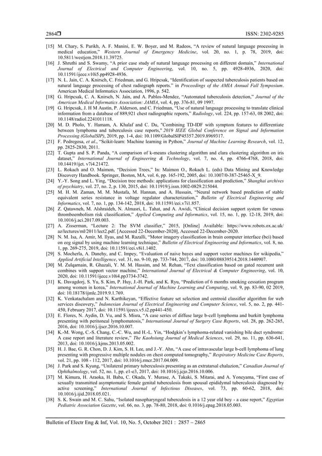 Classifying lymphoma and tuberculosis case reports using machine ...