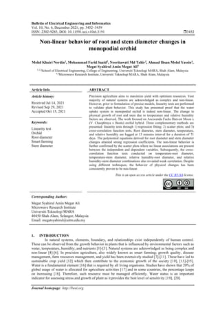 Non-linear behavior of root and stem diameter changes in monopodial ...