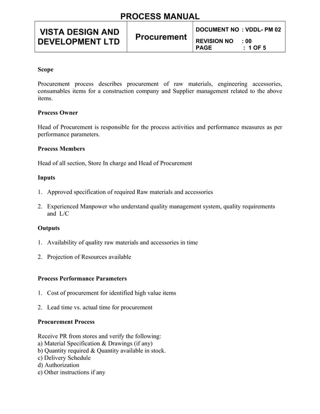 PROCUREMENT | DOC | Stocks and Bonds | Personal Investing