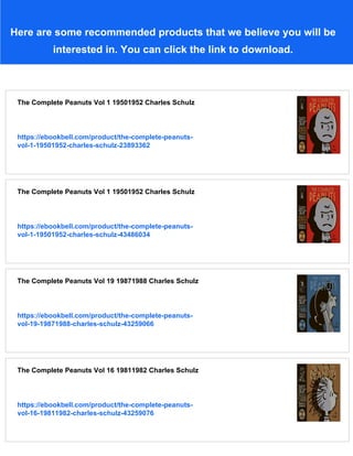 The Complete Peanuts Vol 1 Charles Schulz | PDF