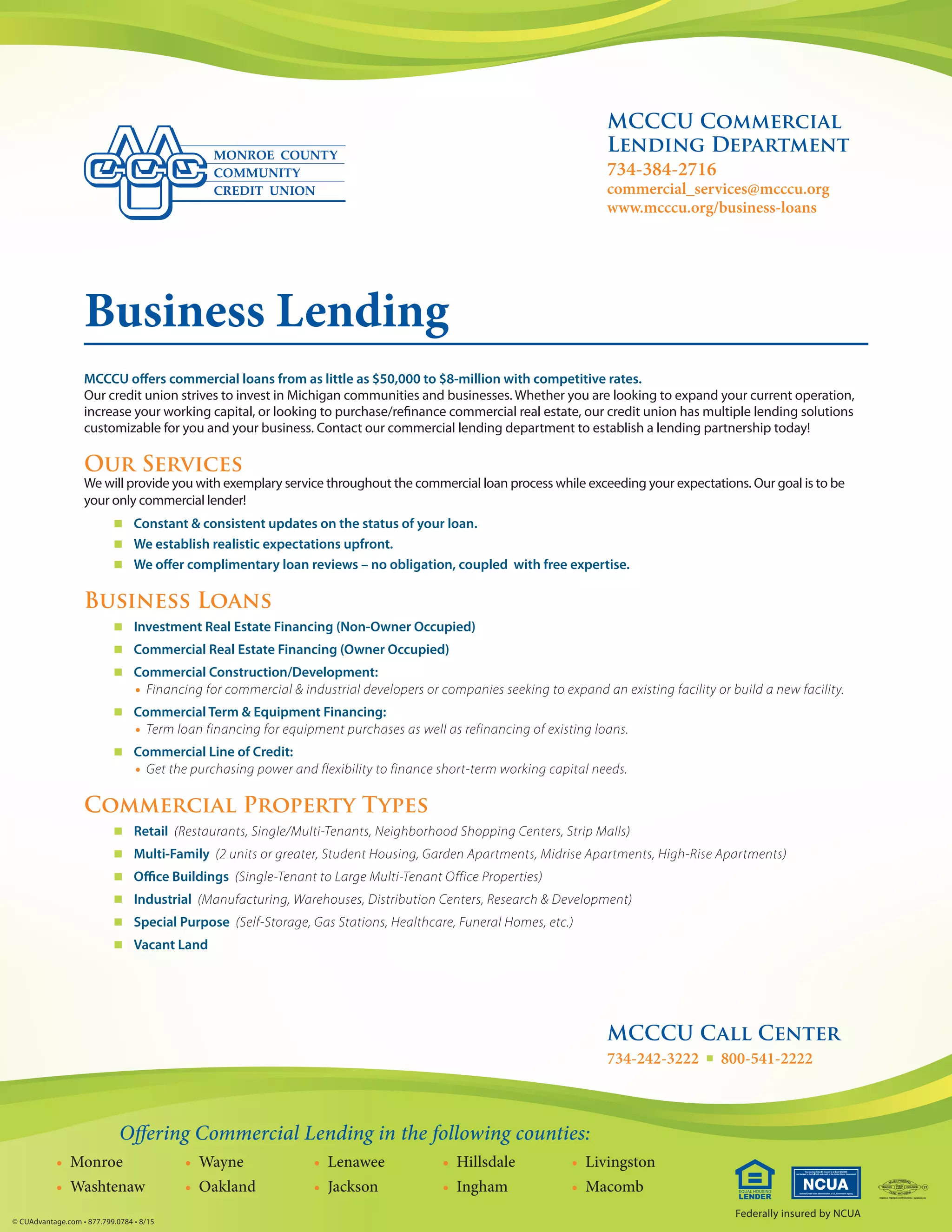Commercial Lending Brochure | PDF