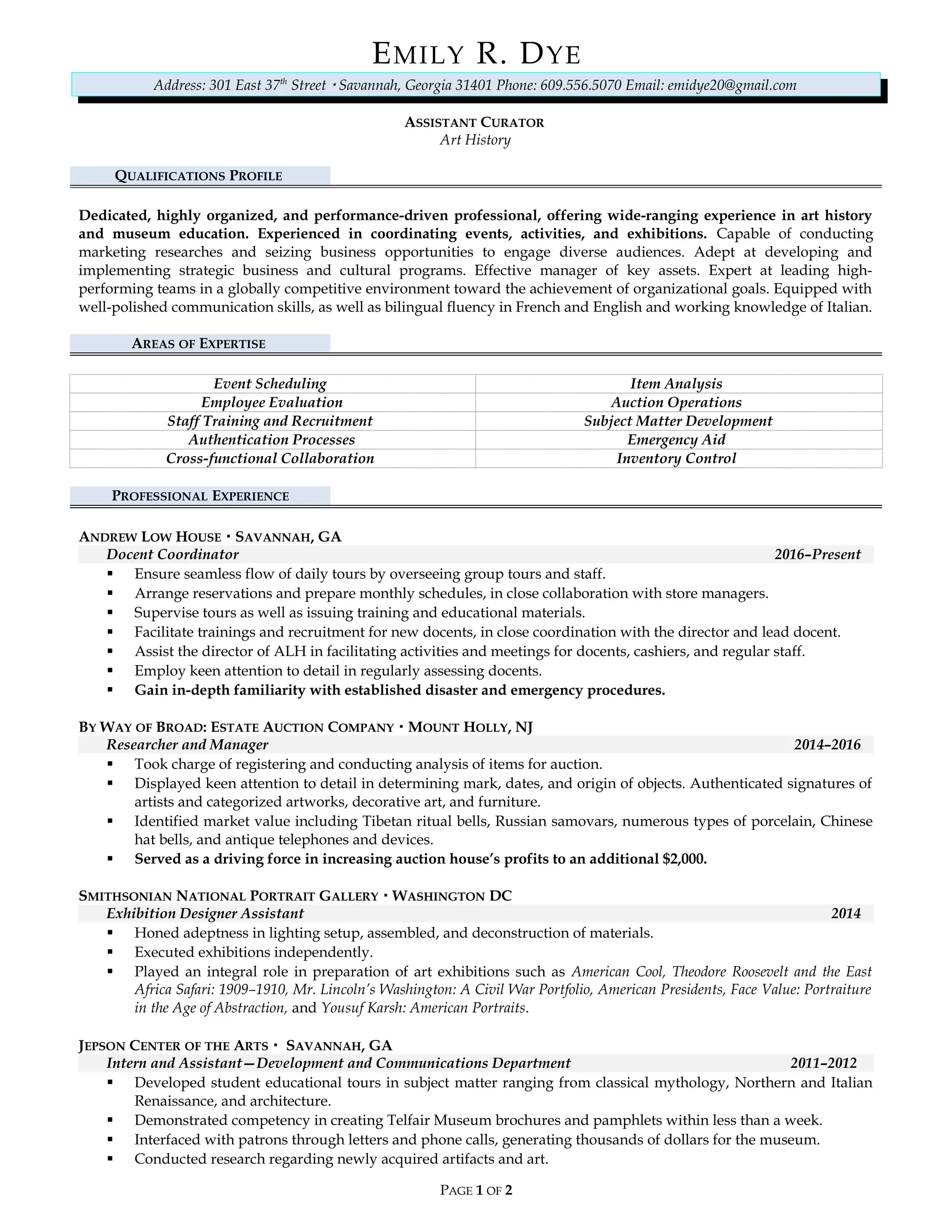 EmilyDye_SecondRevision CV | DOC