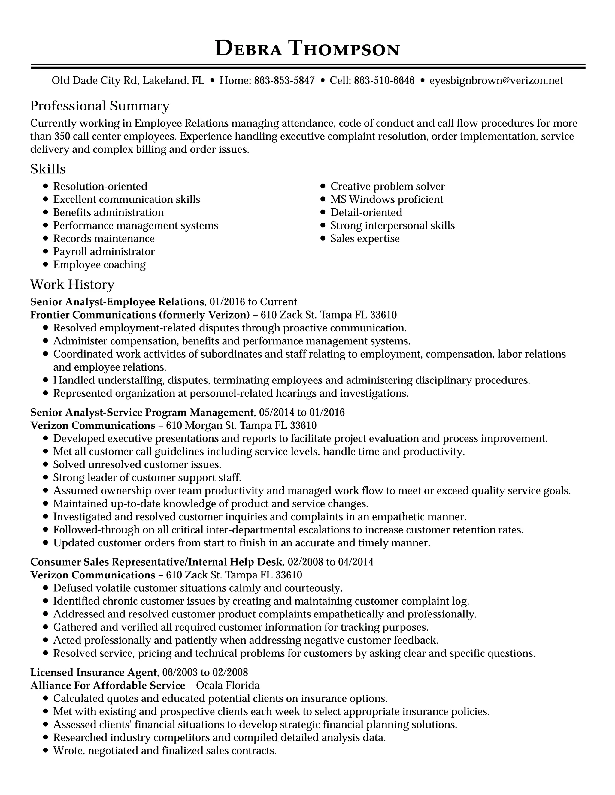 Debra Thompson Resume 2 | PDF