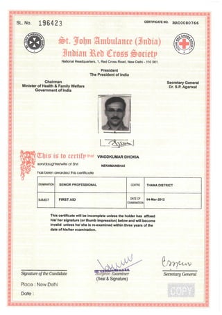 First Aid certificate | PDF