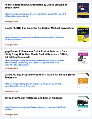 Oracle SQL Plus pocket reference 3rd ed Edition Jonathan Gennick | PDF