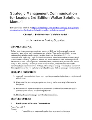 Strategic Management Communication for Leaders 3rd Edition Walker ...