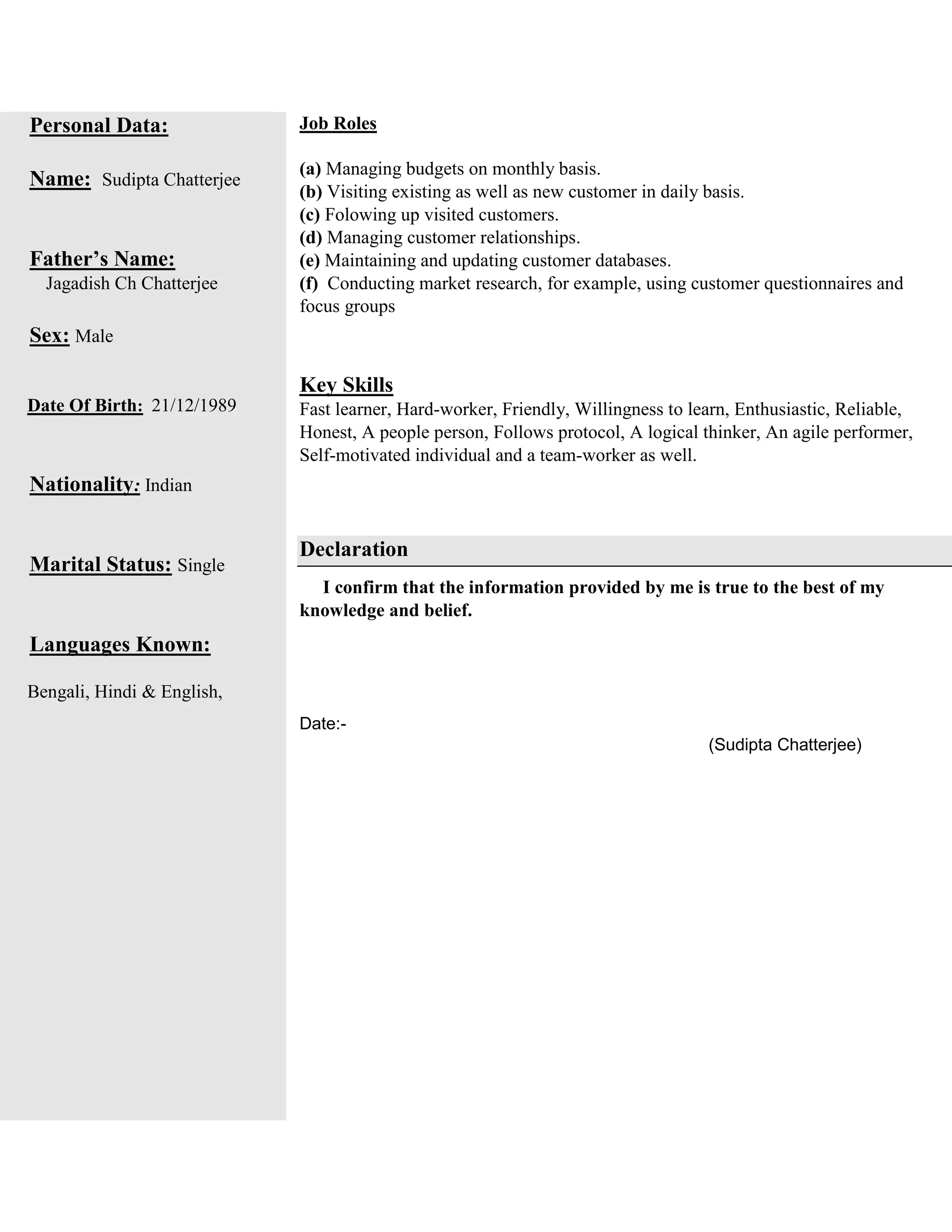 Sudipta Chatterjee Resume | PDF