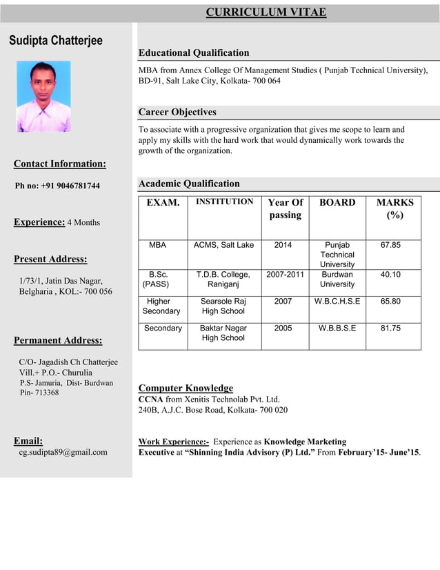 Sudipta Chatterjee Resume | PDF