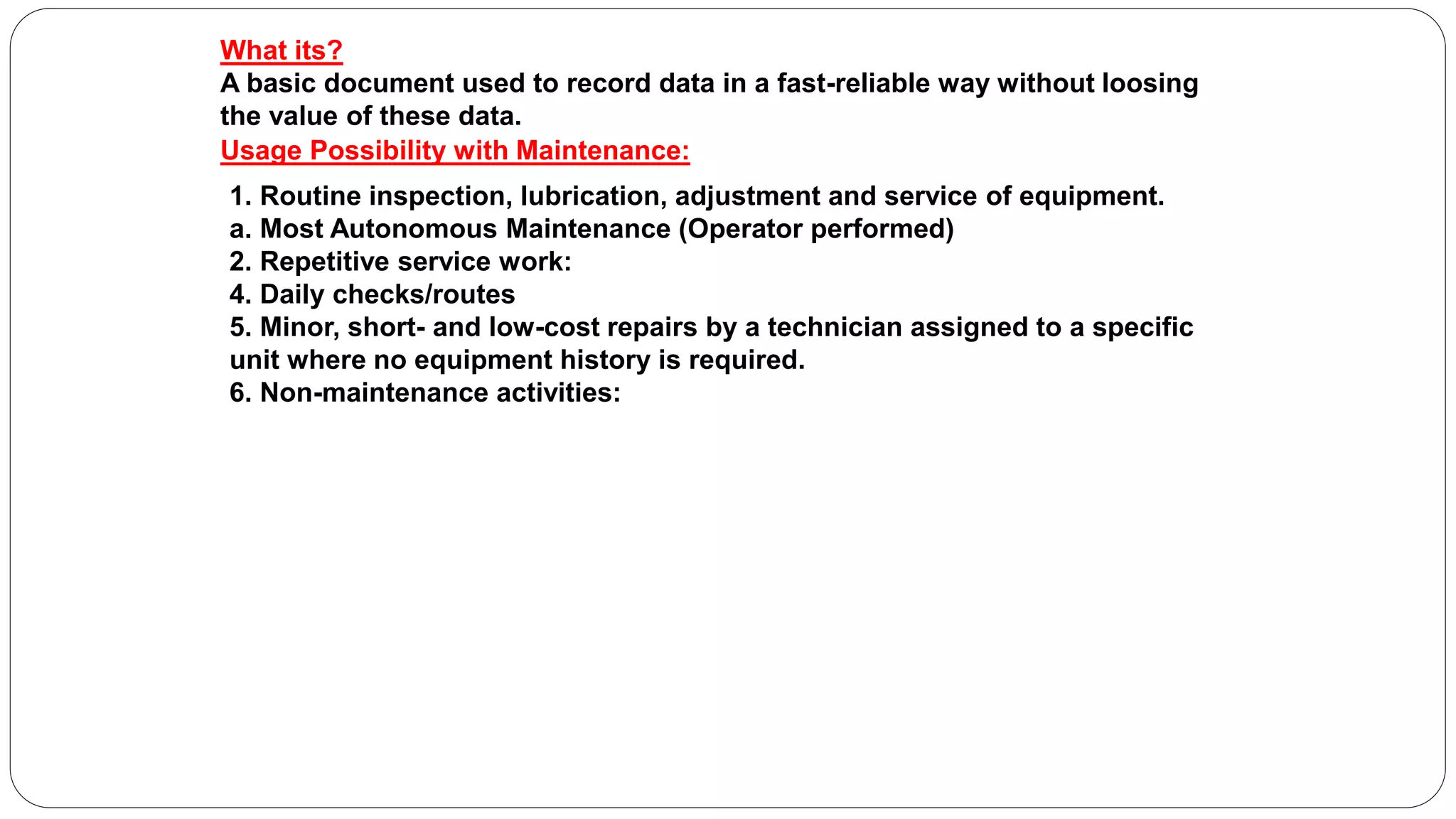 Maintenance Work Order | PDF