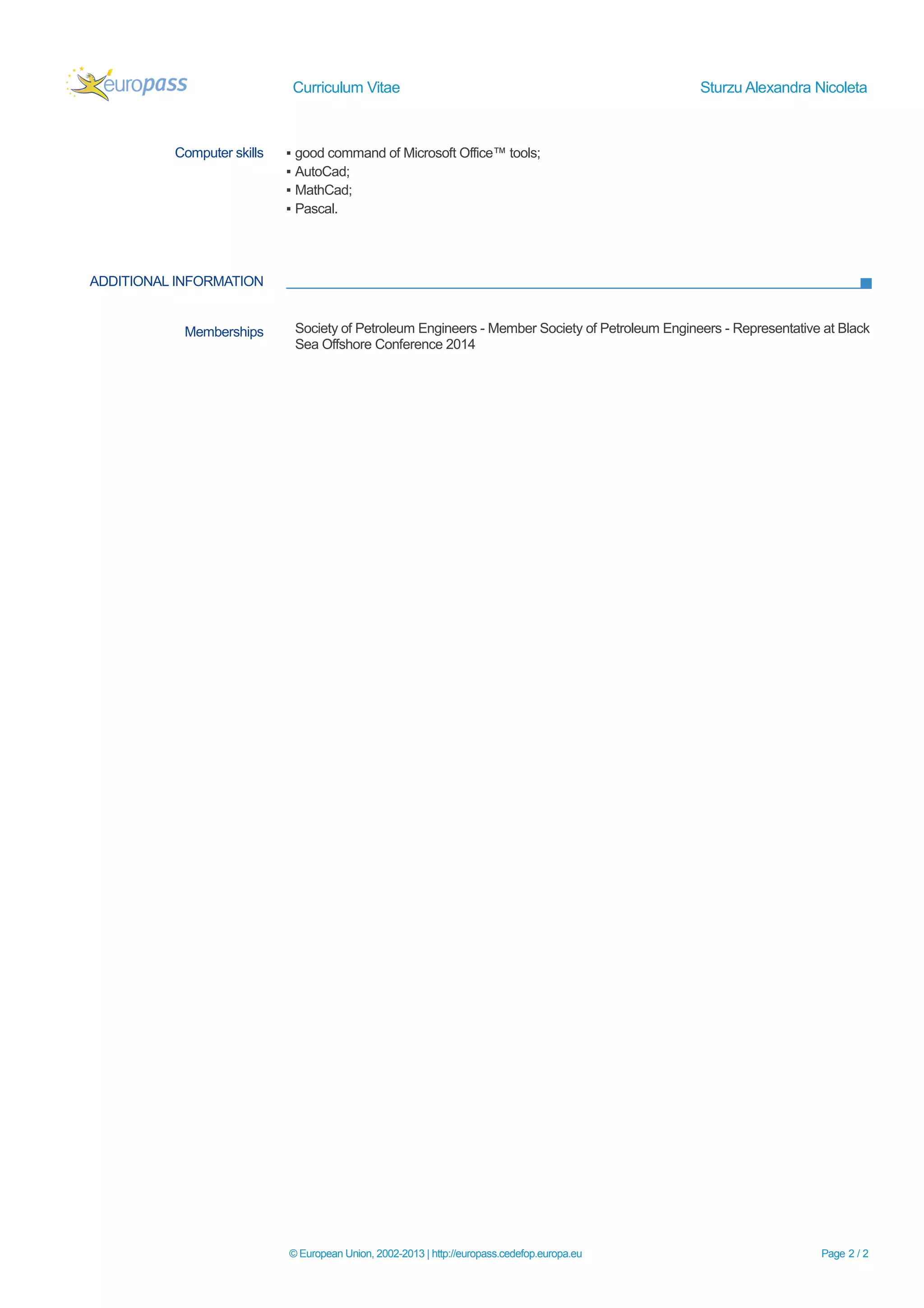 Alexandra Sturzu, CV | DOC