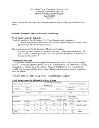 City of Las Vegas Wastewater Treatment Plant Inspection | PDF