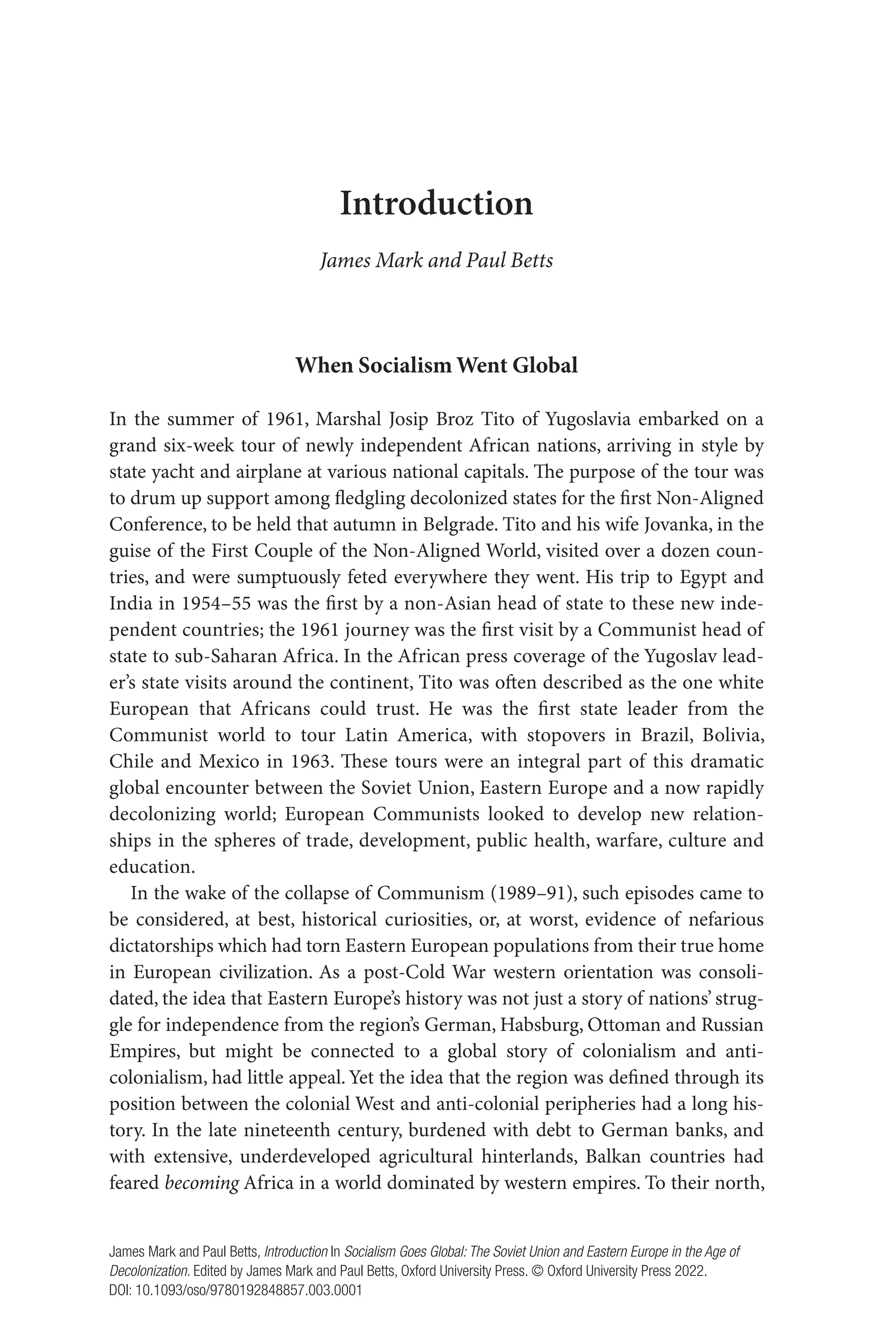 Socialism Goes Global: The Soviet Union and Eastern Europe in the Age ...