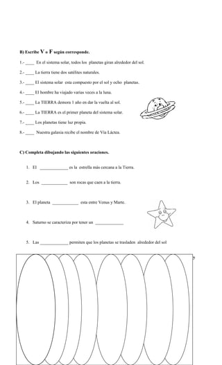 Prueba Del Sistema Solar Grado 4