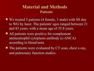 5749 Endoscopic Laser Surgery For Subglottic Stenosis In Wegeners ...