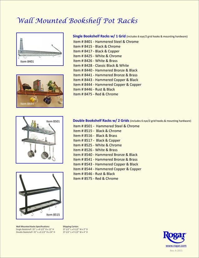 Rogar Pot Rack Catalog 10_8_15 | PDF