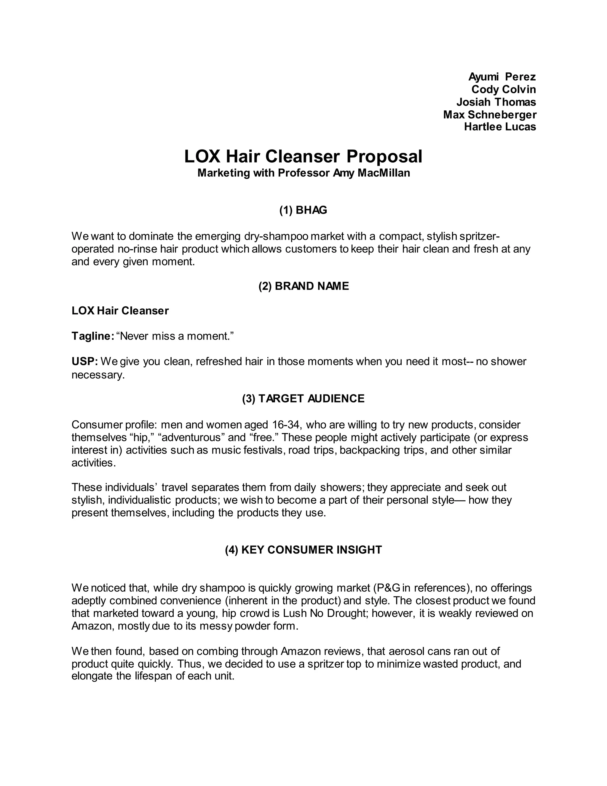 LOXHairCleanerProposal | DOCX