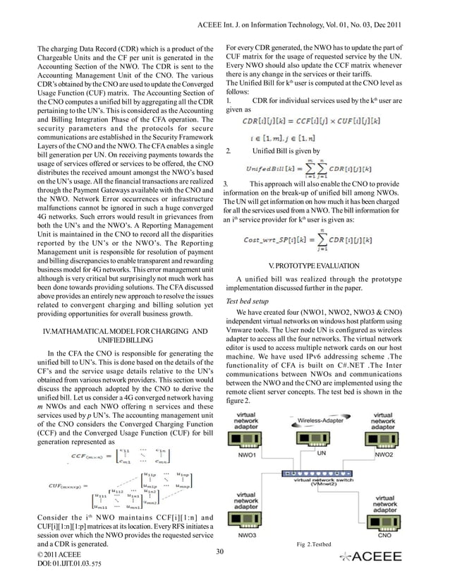 Unified Billing-Realization of convergent architecture for charging and billing in 4G networks | PDF