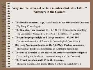 Cosmology and Numbers jfK | PPT