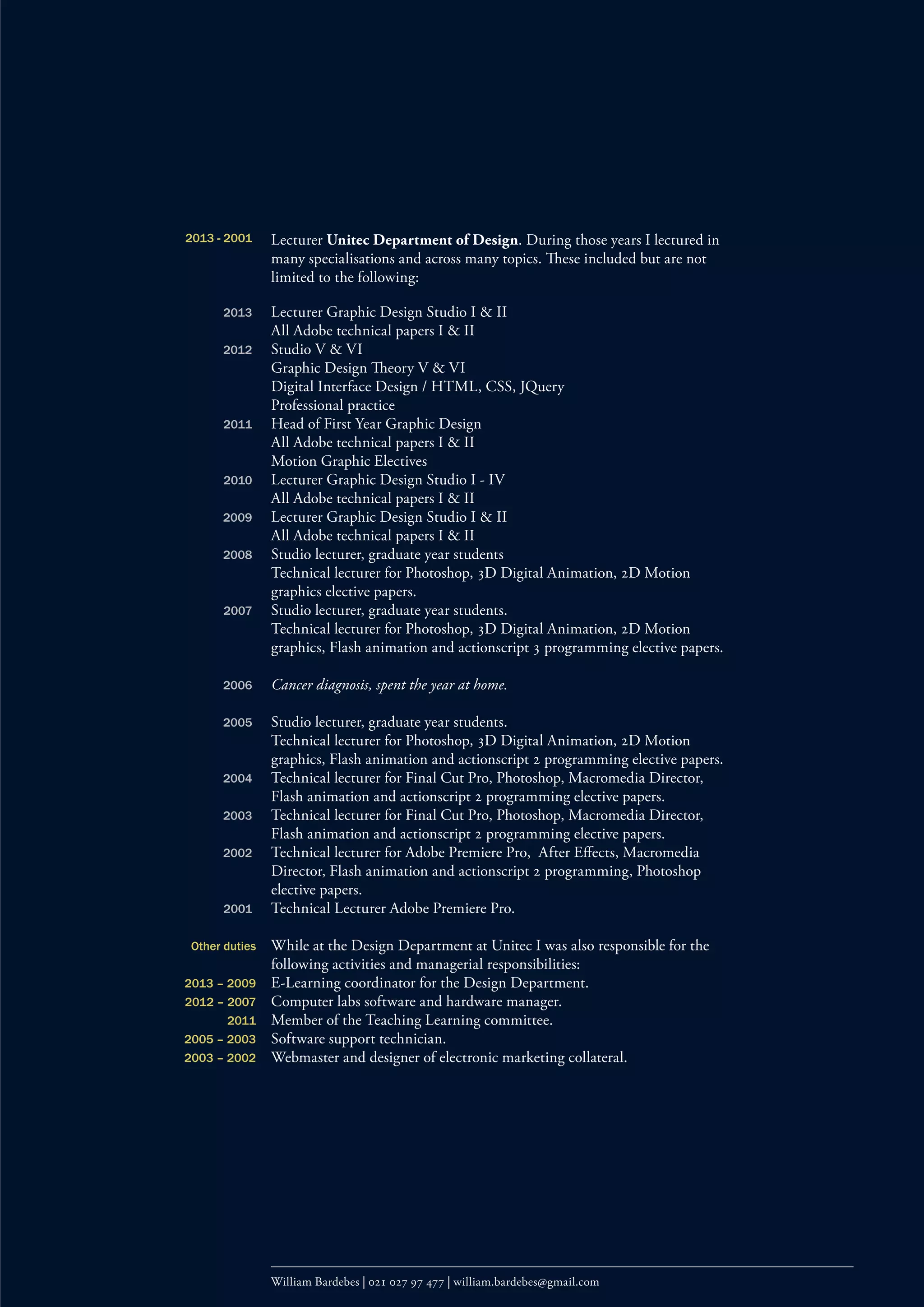 CV William Bardebes Sept 2016 | PDF