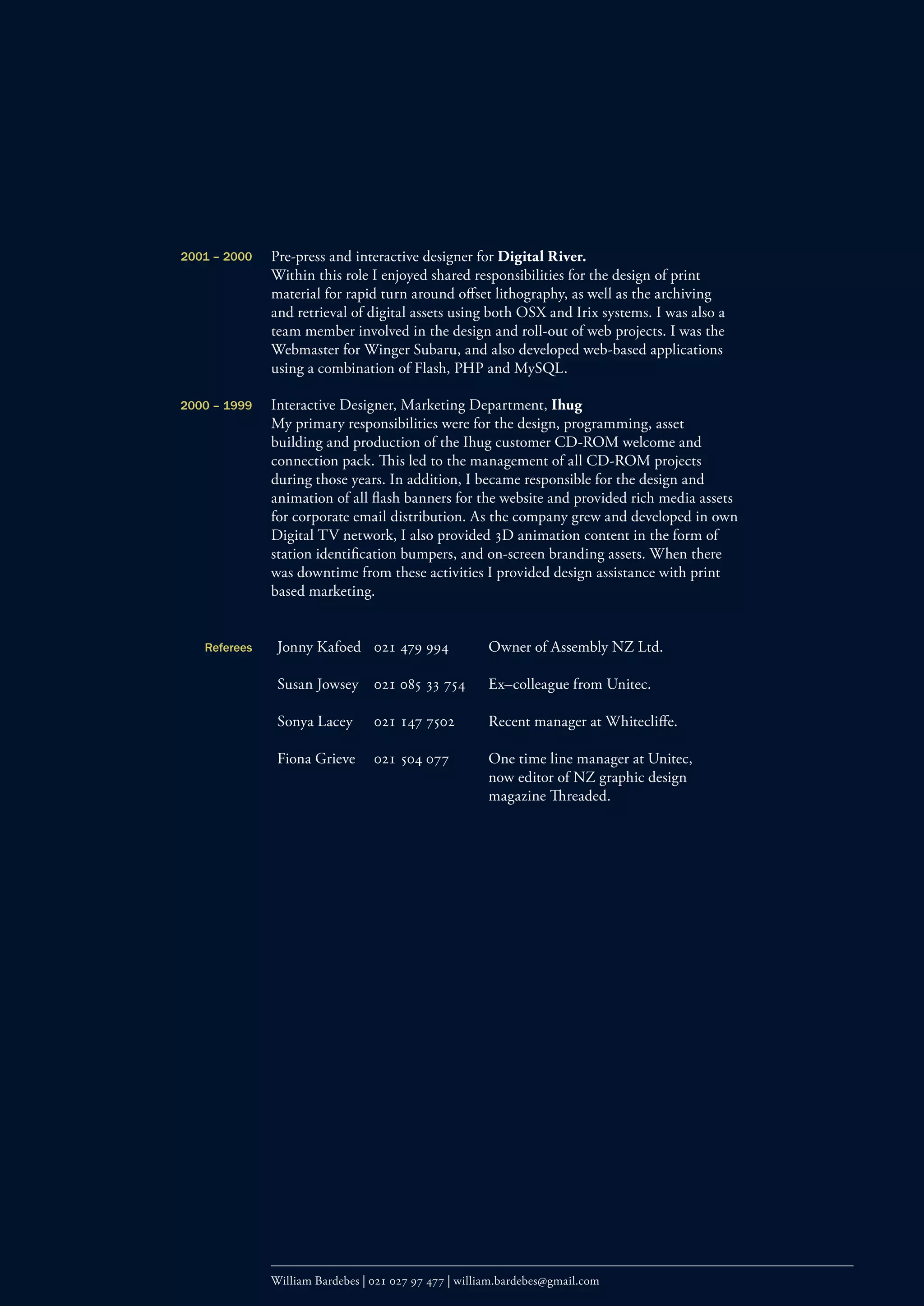 CV William Bardebes Sept 2016 | PDF