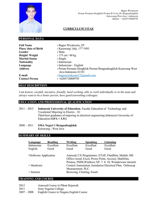 CV - Bagus Wicaksono | PDF